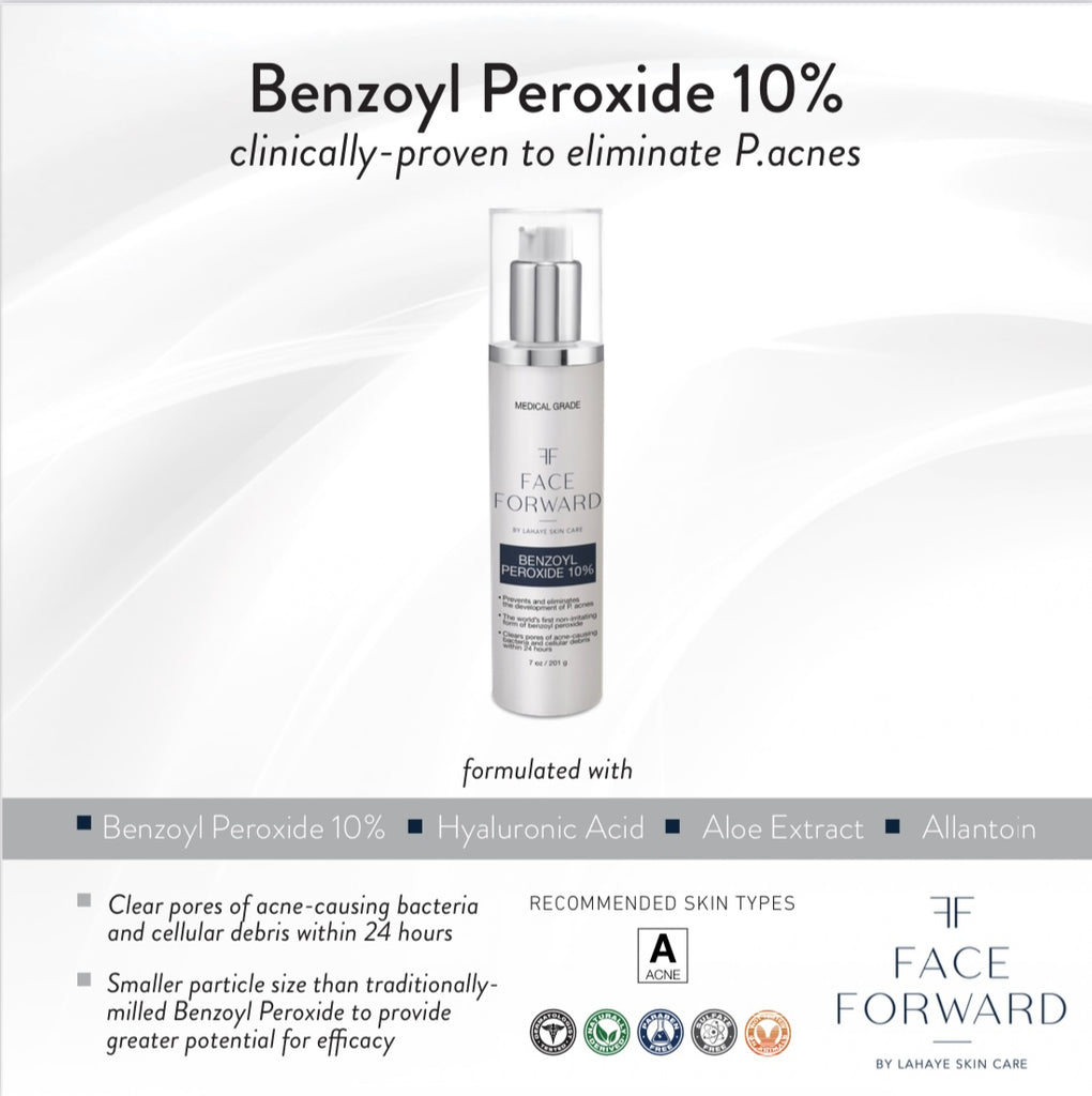 Benzoyl Peroxide 10% with Aloe ** New Improved Formula – LaHaye Skin Care